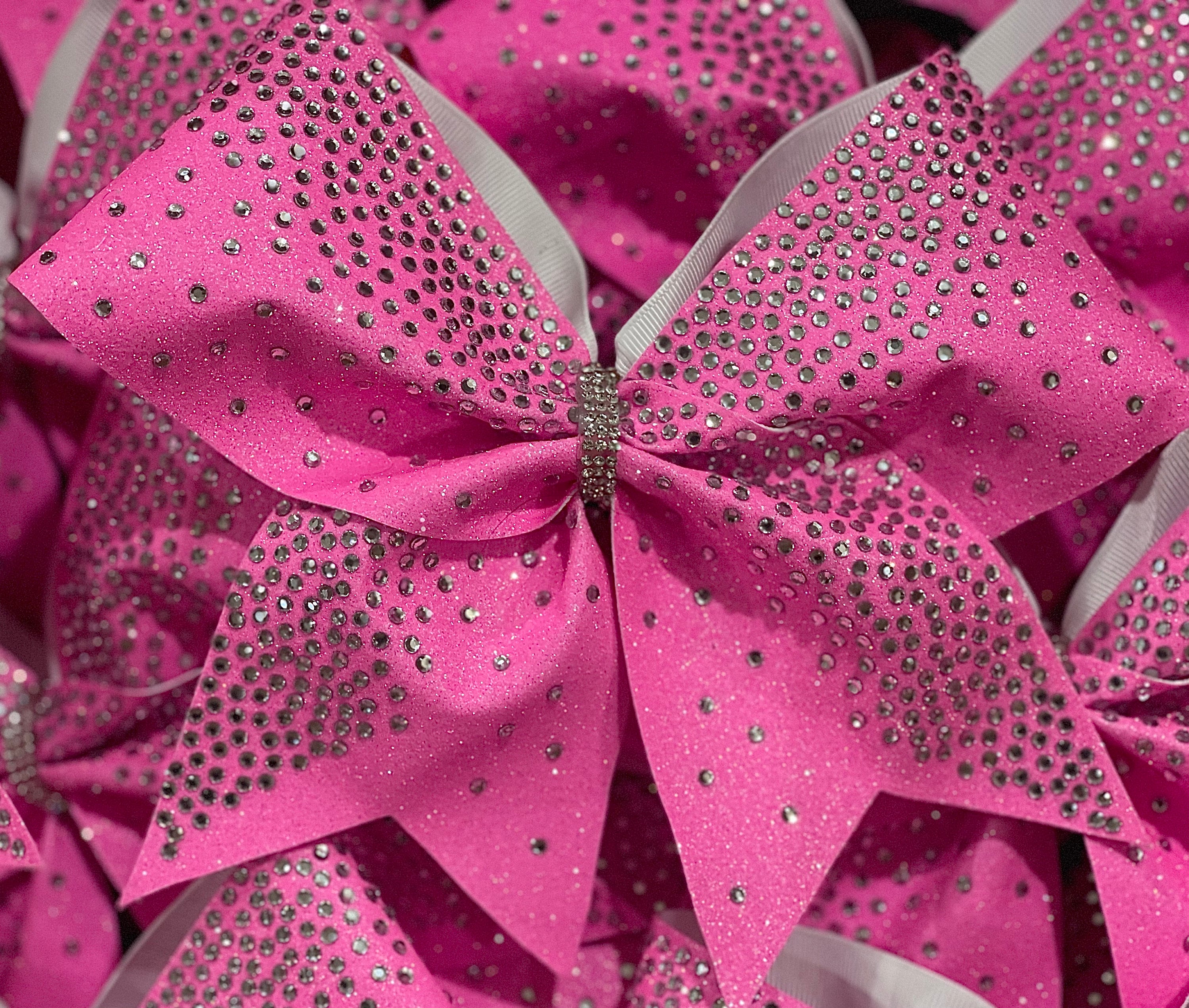 Neon Pink Glitter & Rhinestone Cheer Bow - Etsy