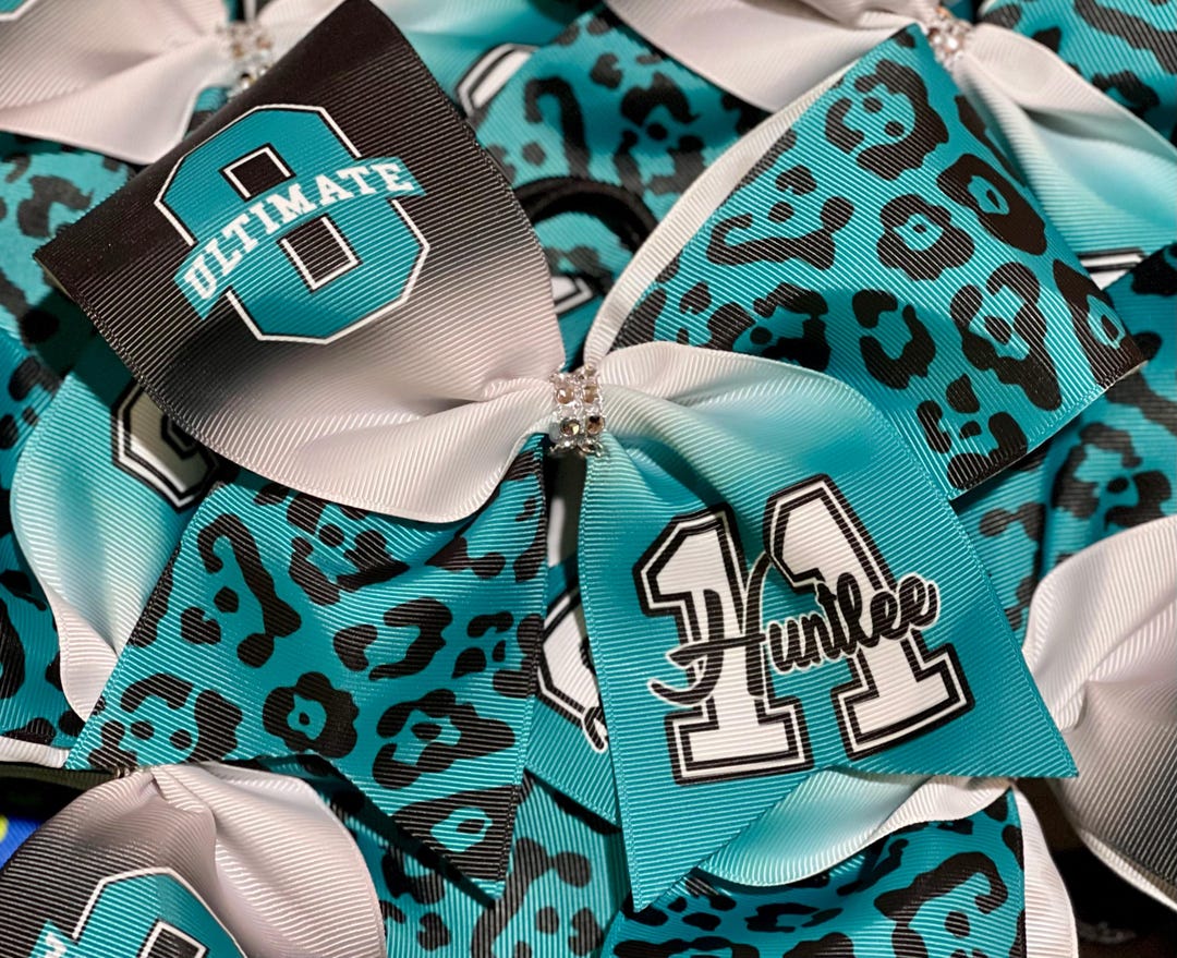 Custom Cheetah Softball Bow Personalized - You Choose Custom Colors ...
