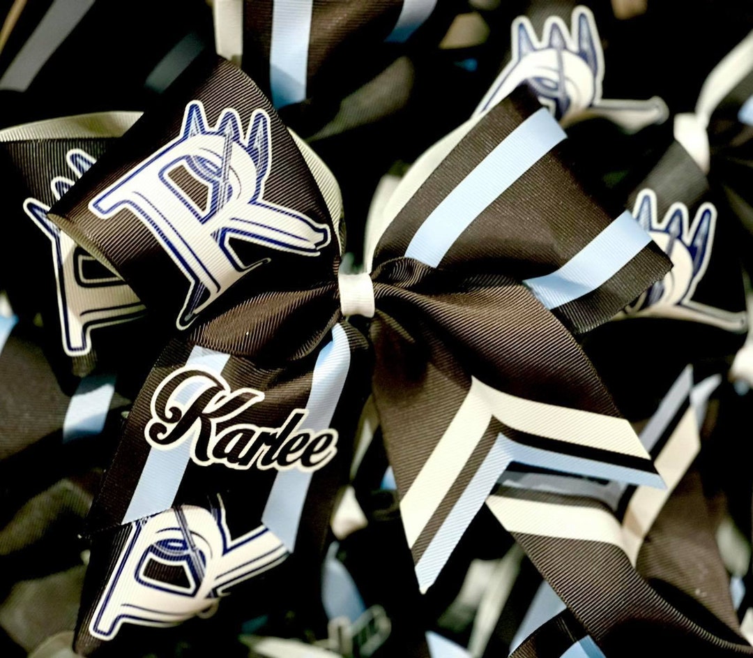 Custom Sublimated School Team Name Cheer Bow - Designed With Your Team ...