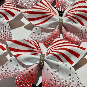 Mini Pigtail Circus Themed Rhinestone & Glitter Tailless Cheer Bow Set ...