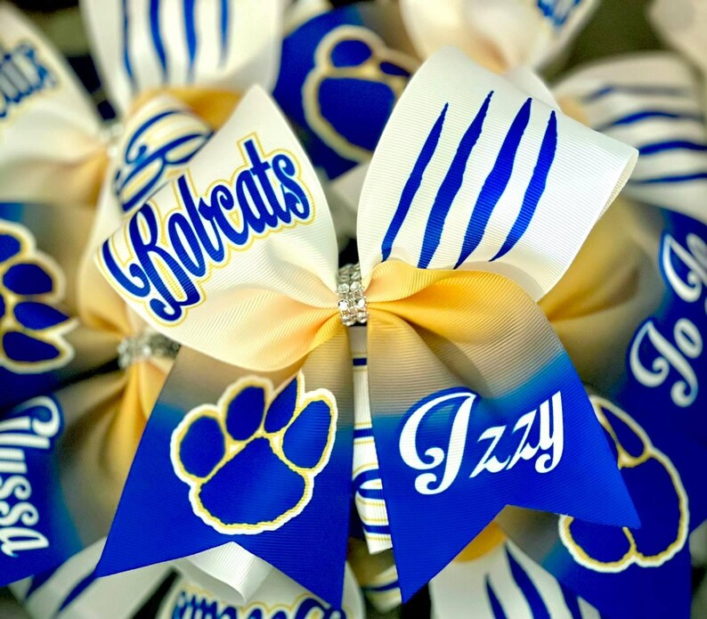 Custom Sublimated Logo Claw Print Cheer Bow - TEAM DISCOUNTS AVAILABLE ...