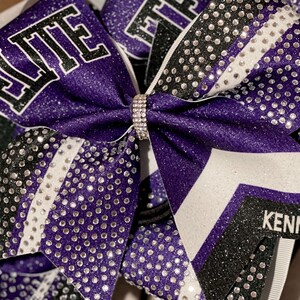 Glitter & Rhinestone Personalized Cheer Bow - Etsy