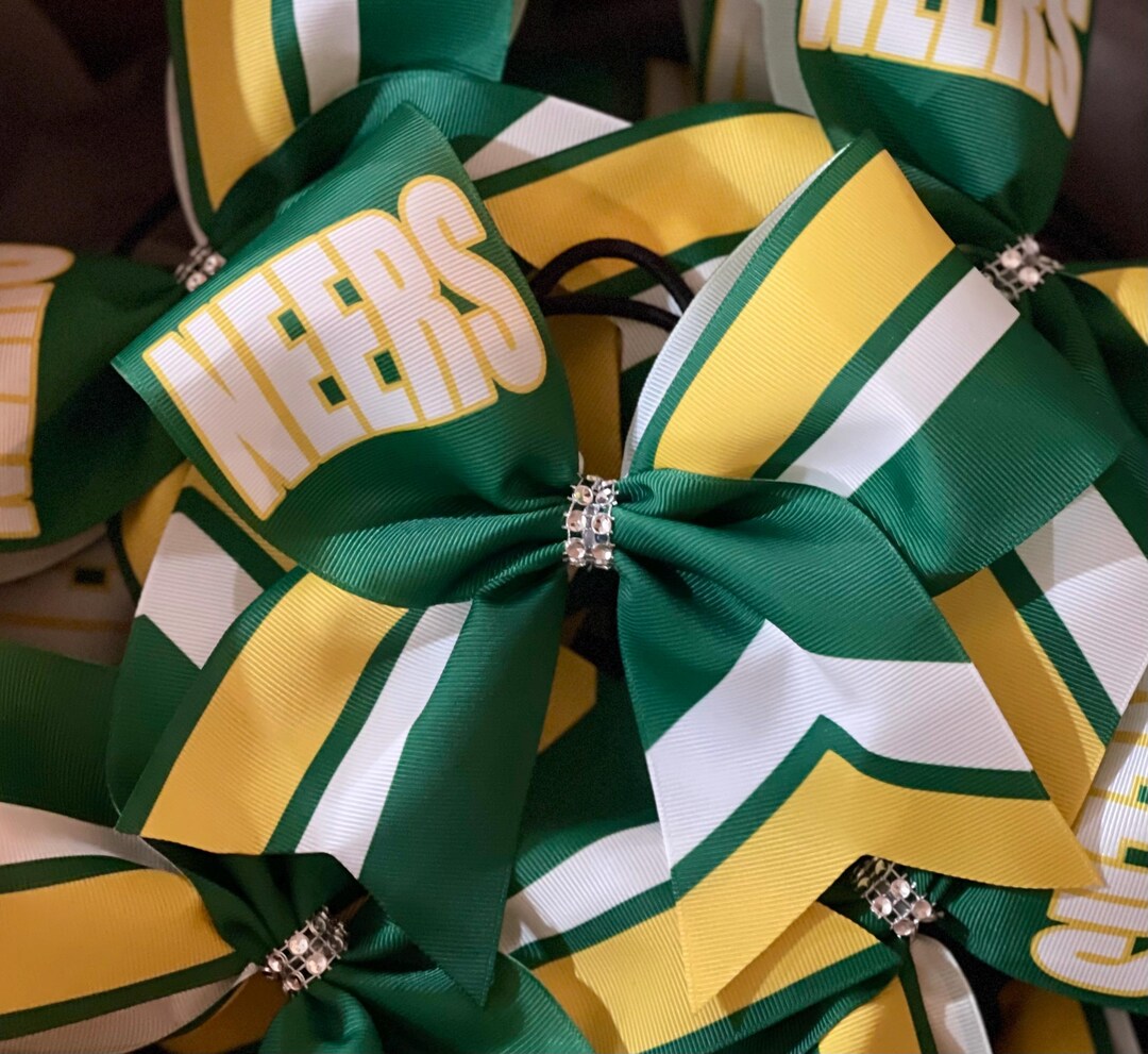Custom Sublimated School or Team Name Cheer Bow - Designed With Your ...