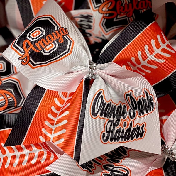 Softball Bow - Etsy