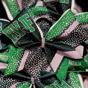 Glitter & Rhinestone Personalized Cheer Bow - Etsy