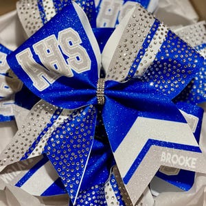 Glitter & Rhinestone Personalized Cheer Bow - Etsy