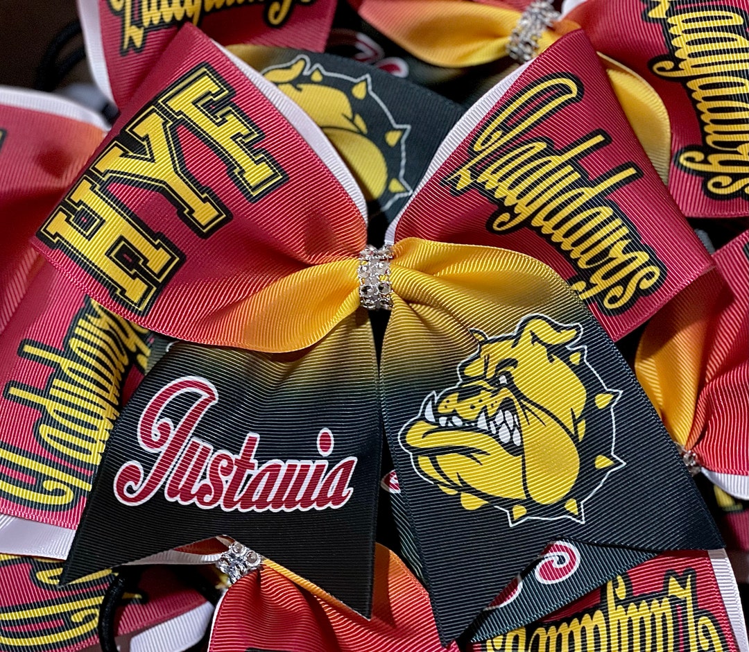 Custom Sublimated Mascot Logo Cheer Bow - Designed With Your Team ...