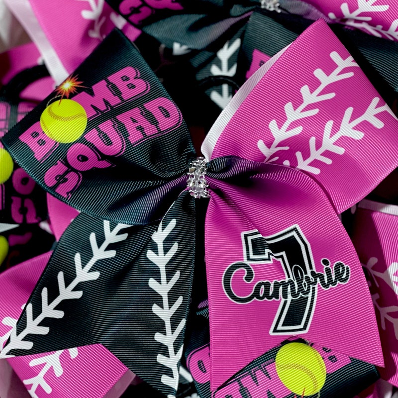 Softball Bow - Etsy