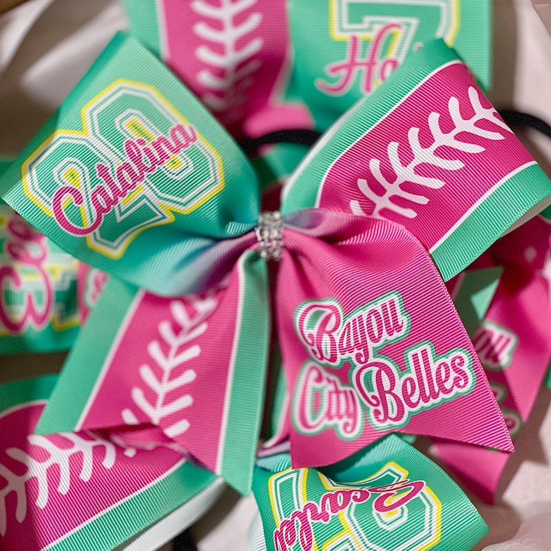 Softball Hair Bows - Etsy