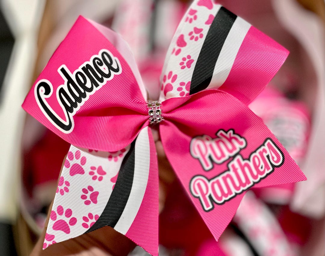 Custom Softball Paw Print Bow Personalized - You Choose Custom Colors ...