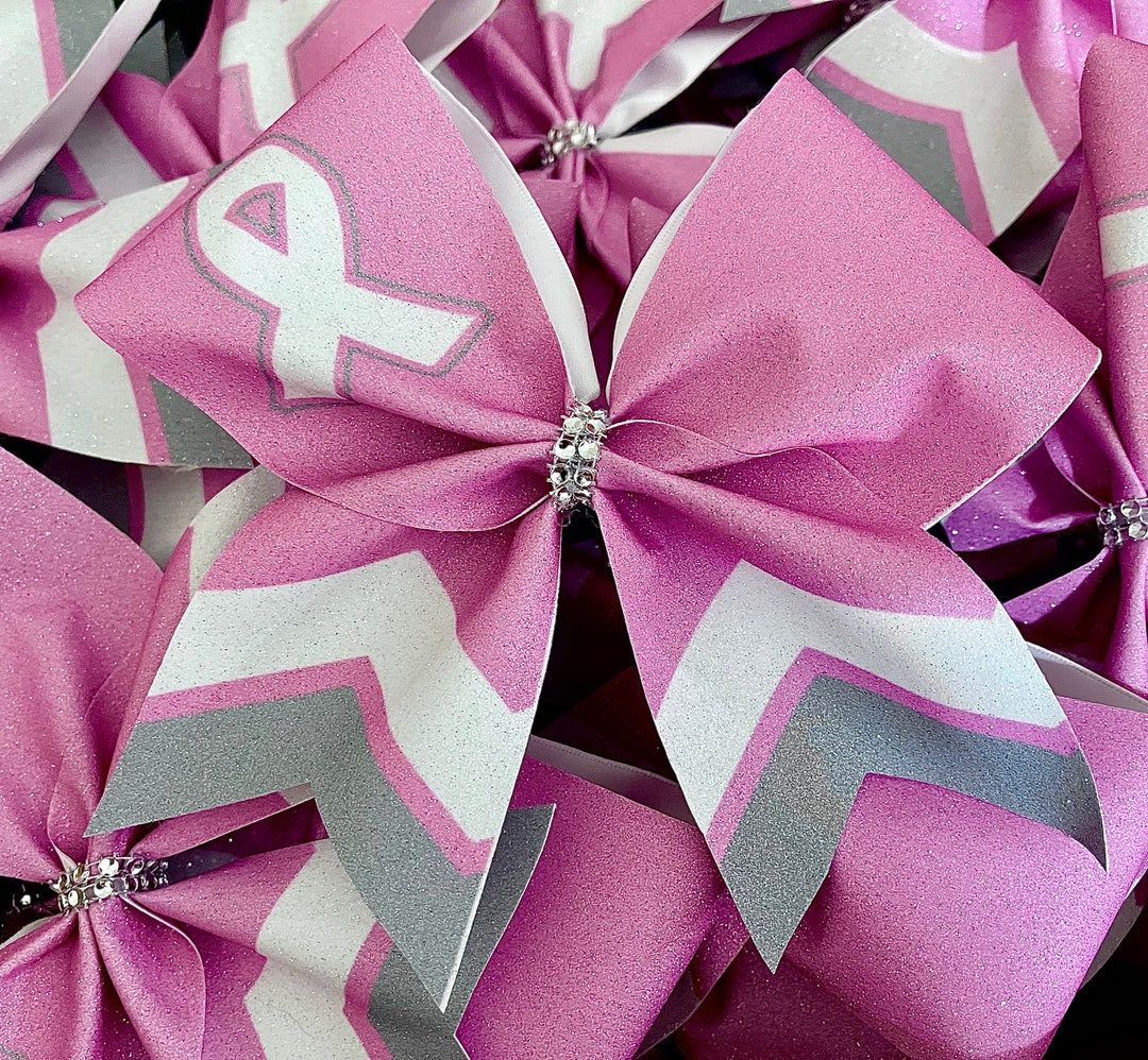 Chevron Breast Cancer Awareness Sublimated Cheer Bow - Etsy