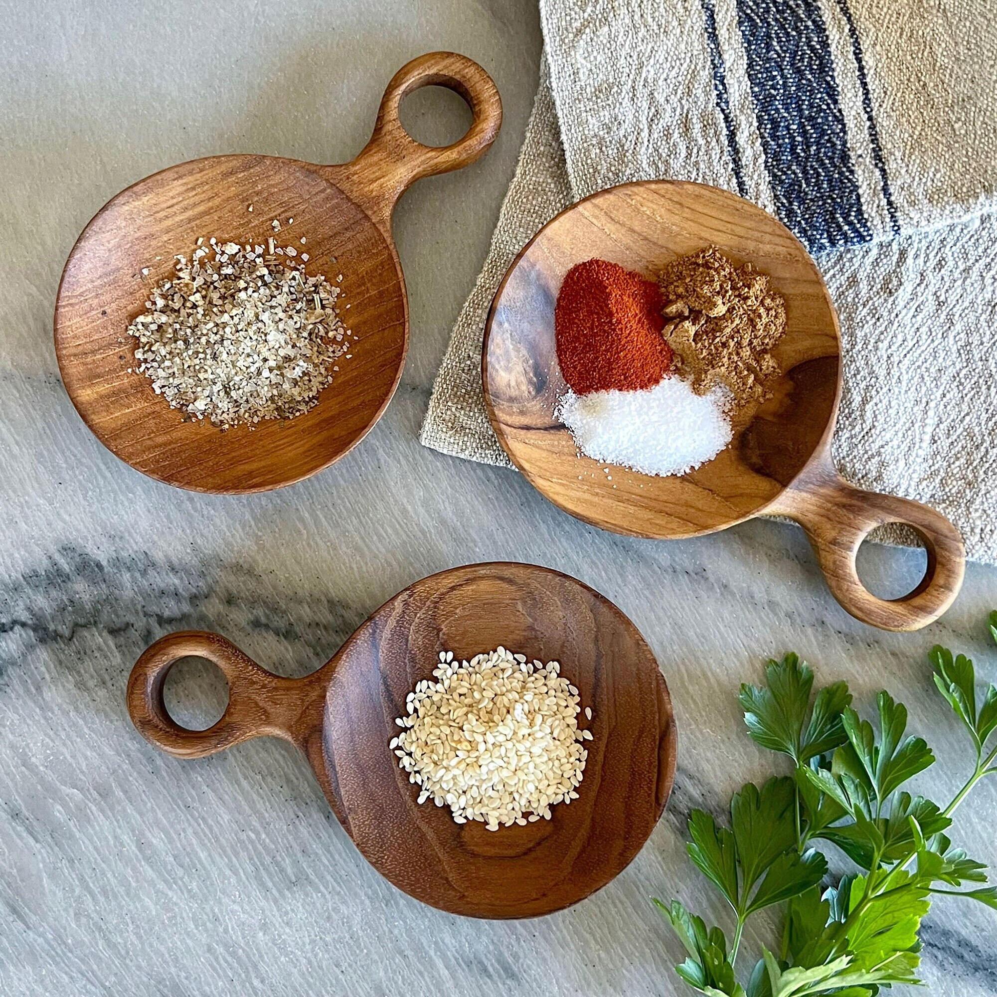 Handcrafted Teak Mini Plates - Set of 2 - Etsy