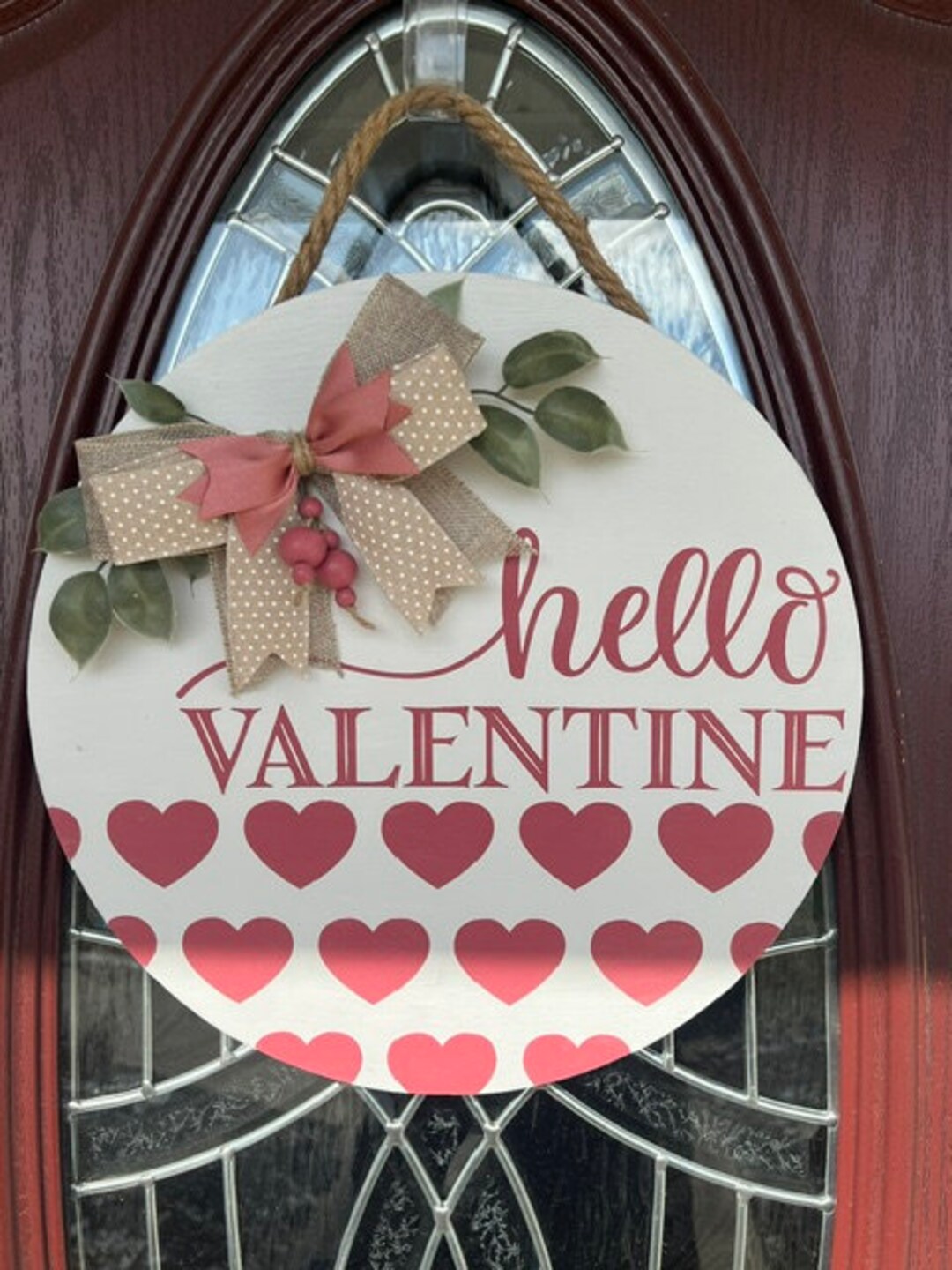 Hello Valentine Front Door Sign, Valentine Decor, Valentine's Wreath ...