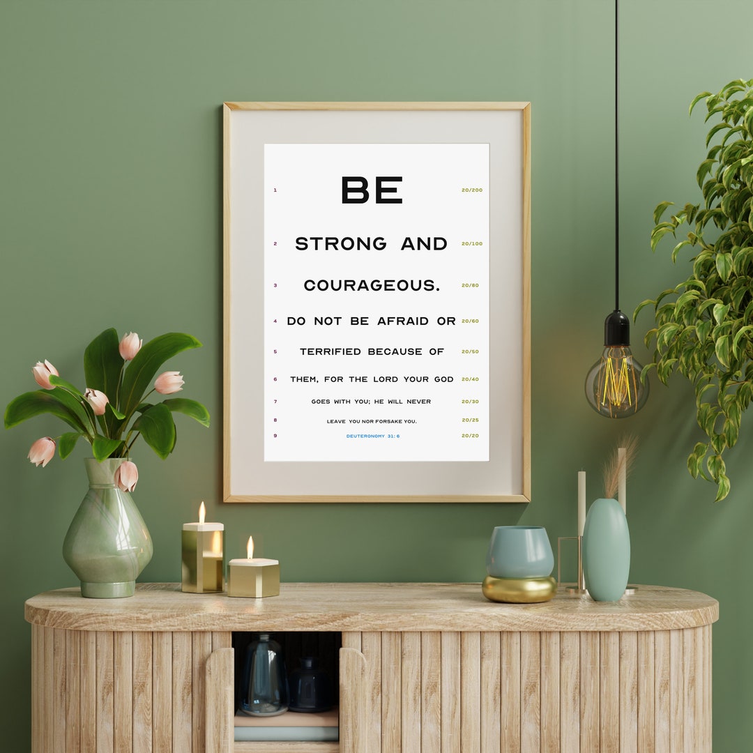 Deuteronomy 31:6 NIV Bible Verse Vision Chart, 18x24, Scripture Quote ...