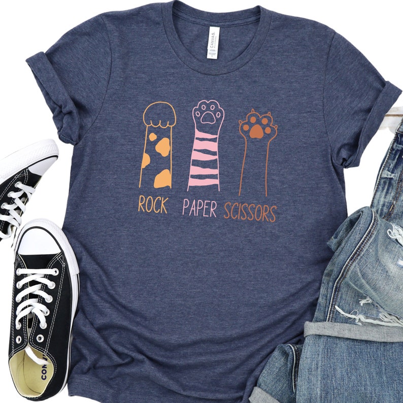 Rock Paper Scissors Shirt Funny Cat Paw Shirt Unisex - Etsy