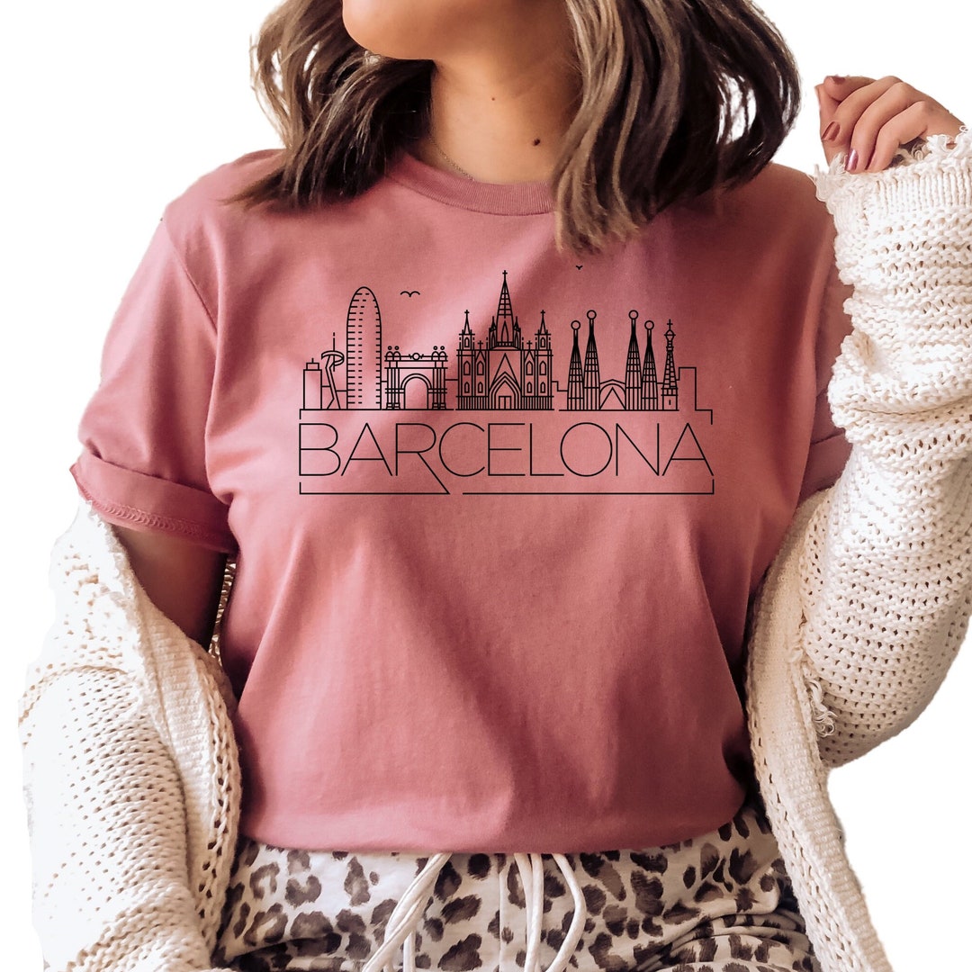 Barcelona Spain Shirt, Barcelona Skyline, Trendy Shirt, Spain Travel ...