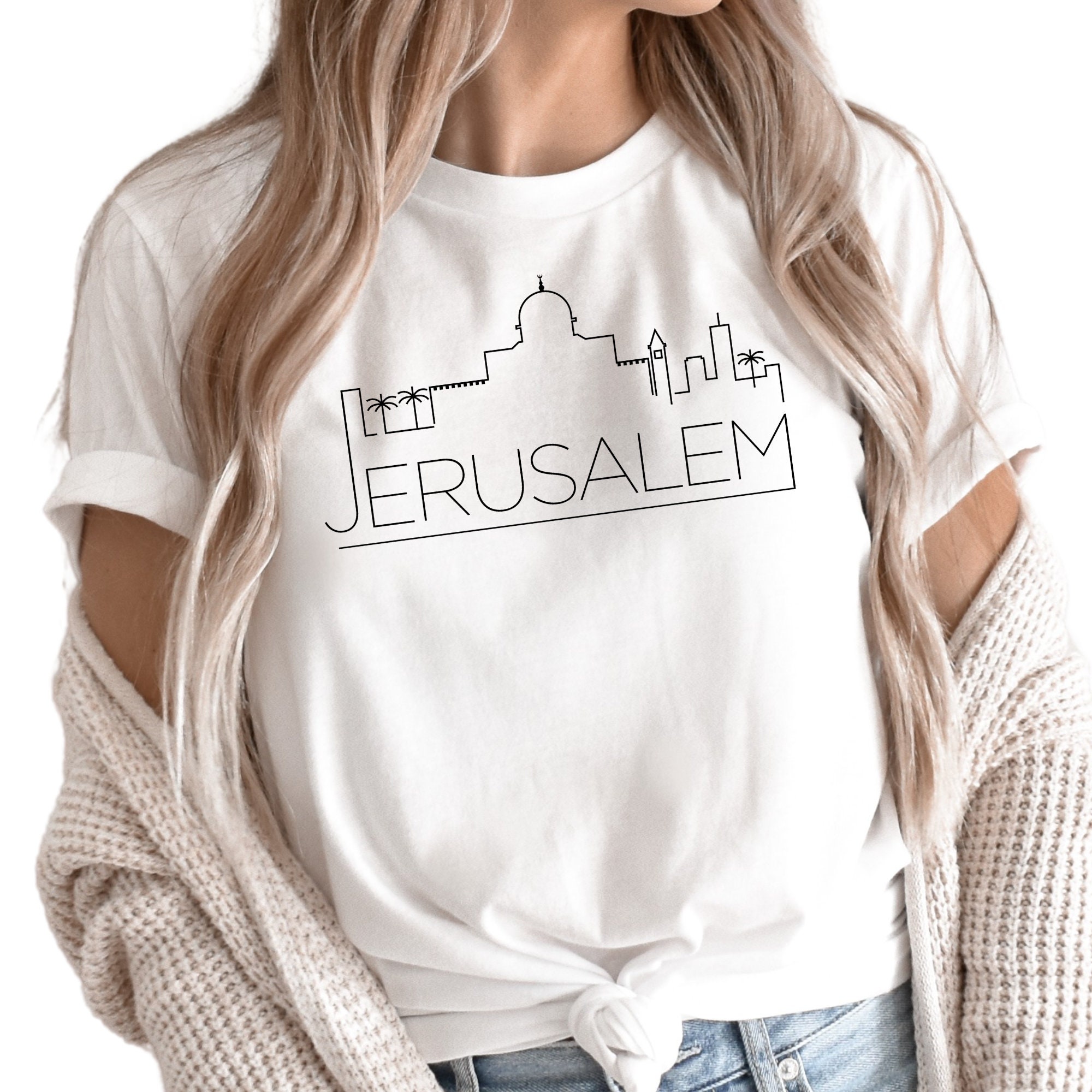 Jerusalem Skyline Shirt Jerusalem Shirt Jerusalem Souvenir - Etsy
