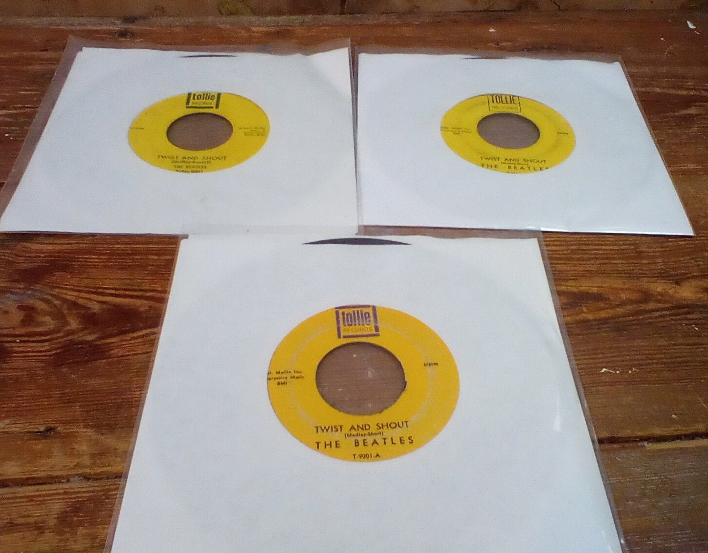 The Beatles, 45 Record, Twist and Shout/there's a Place, 3 Versions of ...