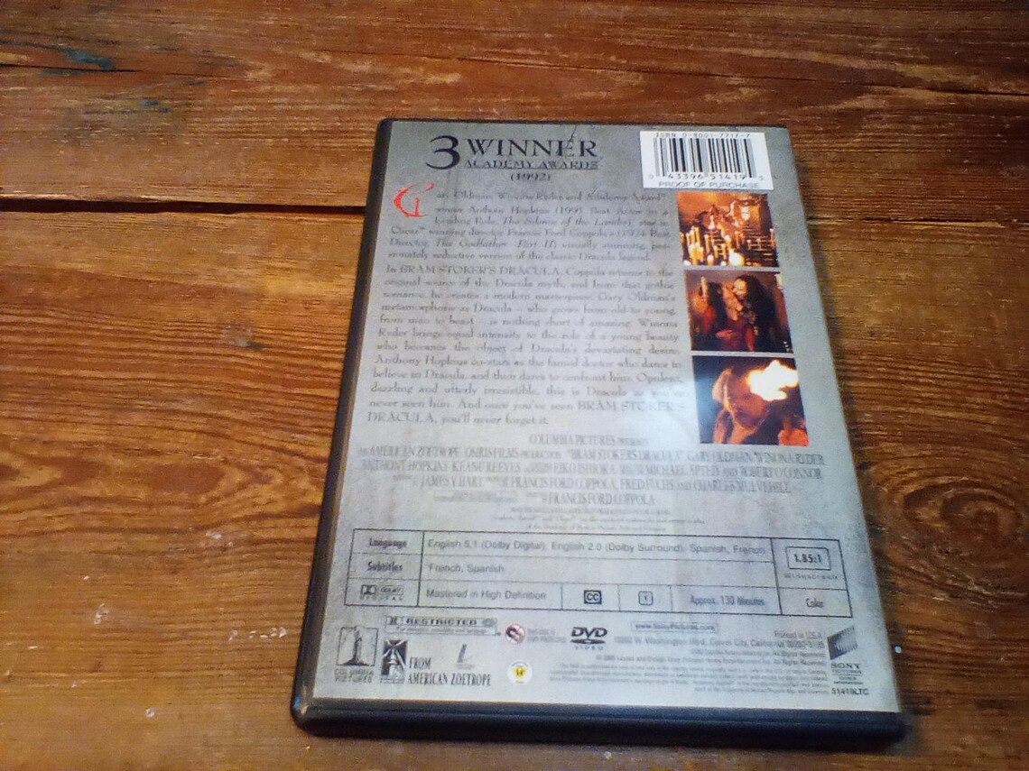 Bram Stoker's Dracula DVD a Francis Ford Coppola Film Columbia Pictures ...