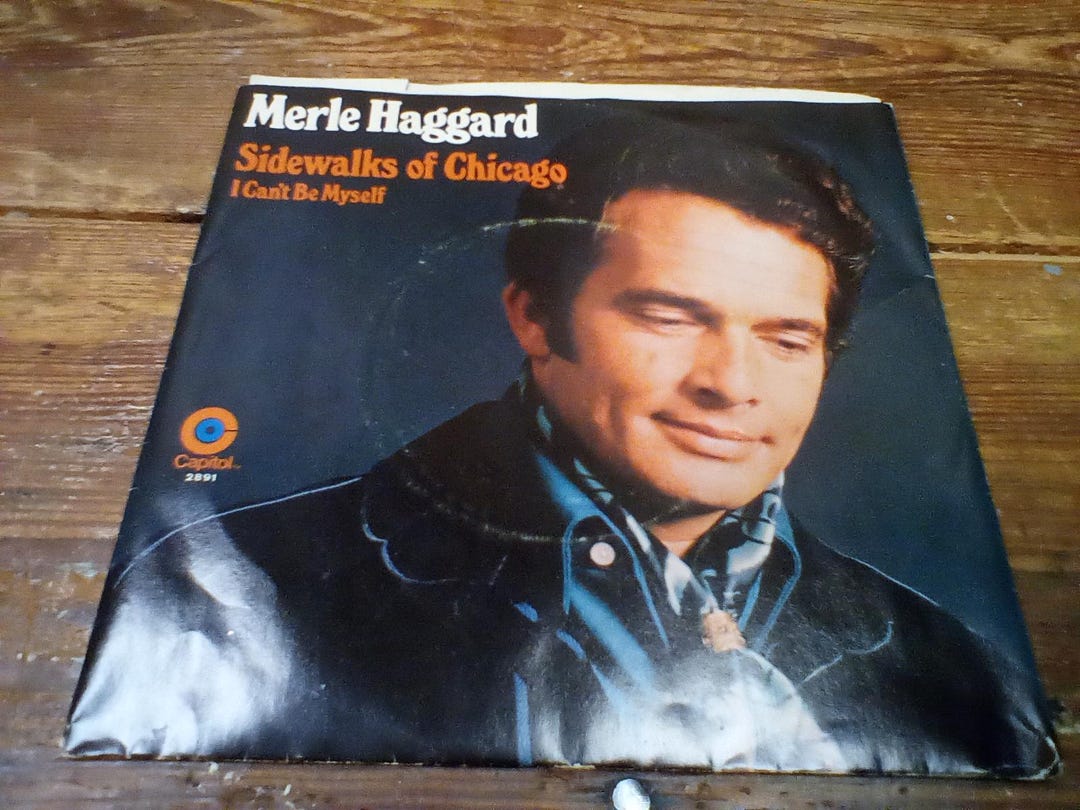 Merle Haggard 45 Bundle of 2 Picture Sleeve Sidewalks of Chicago/i Can ...