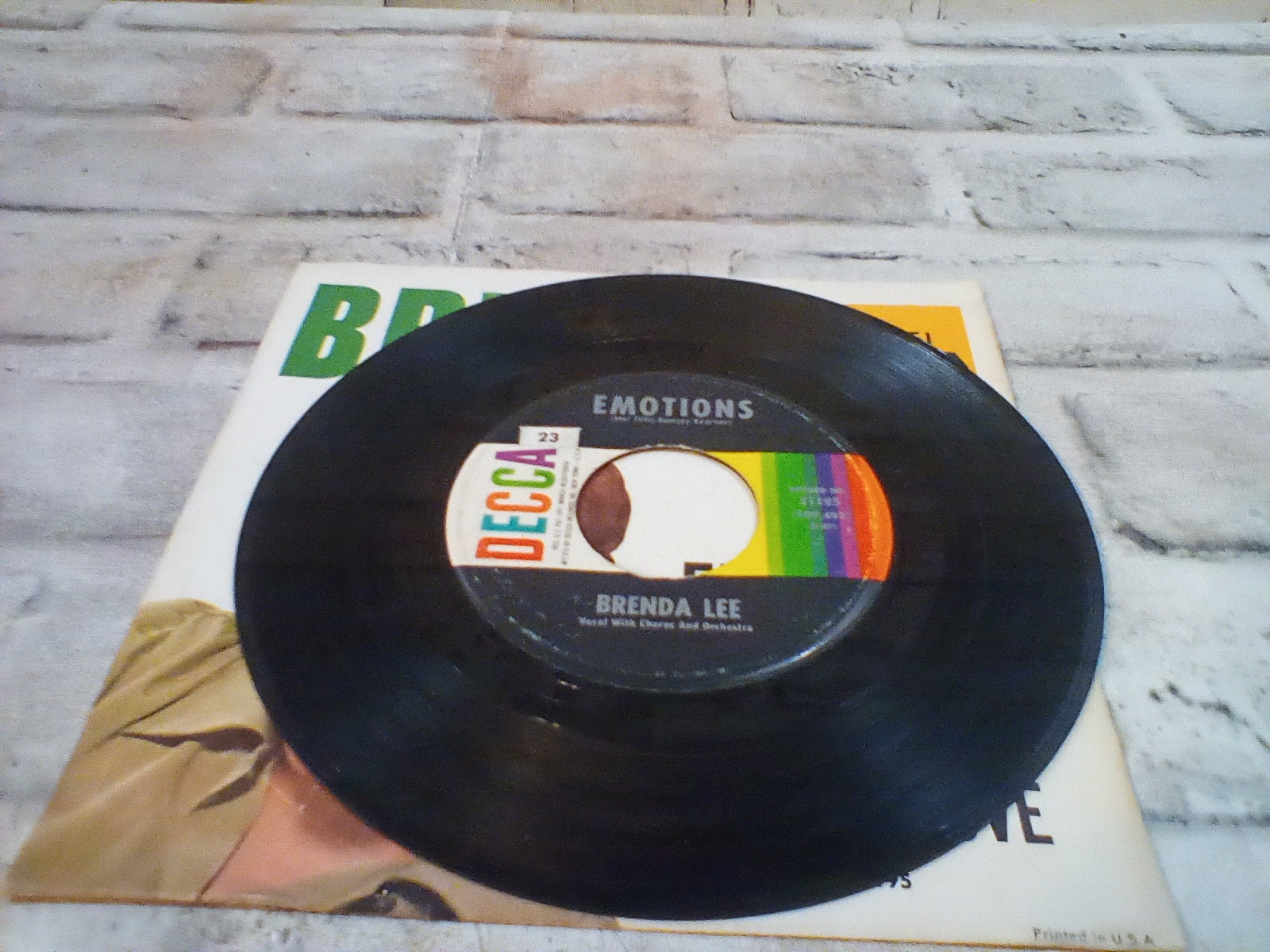 Brenda Lee 45 Record Original Picture Sleeve, Emotions/i'm Learning ...