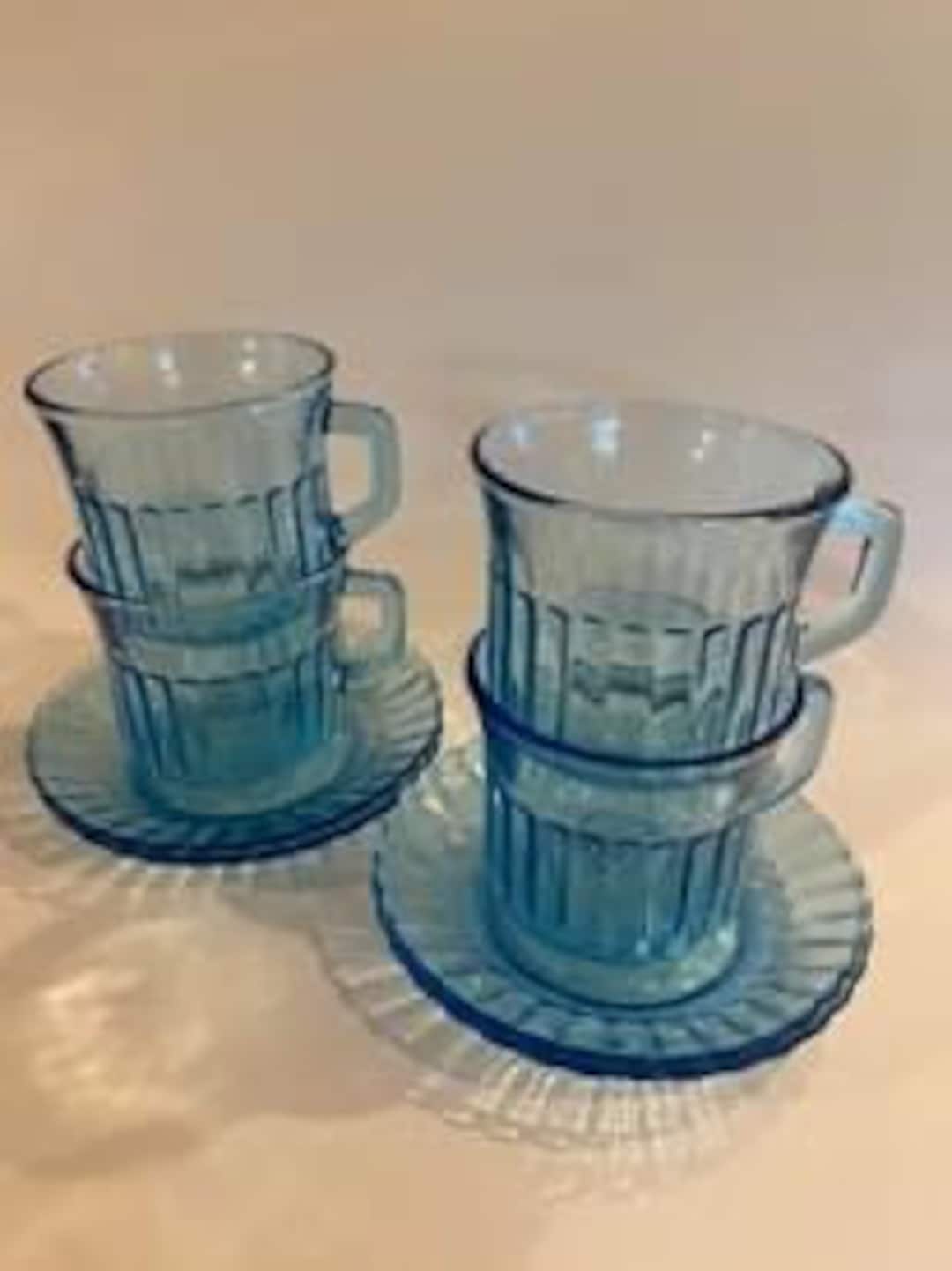 Vintage Forte Crisa Azure Blue Cups & Saucers - Etsy