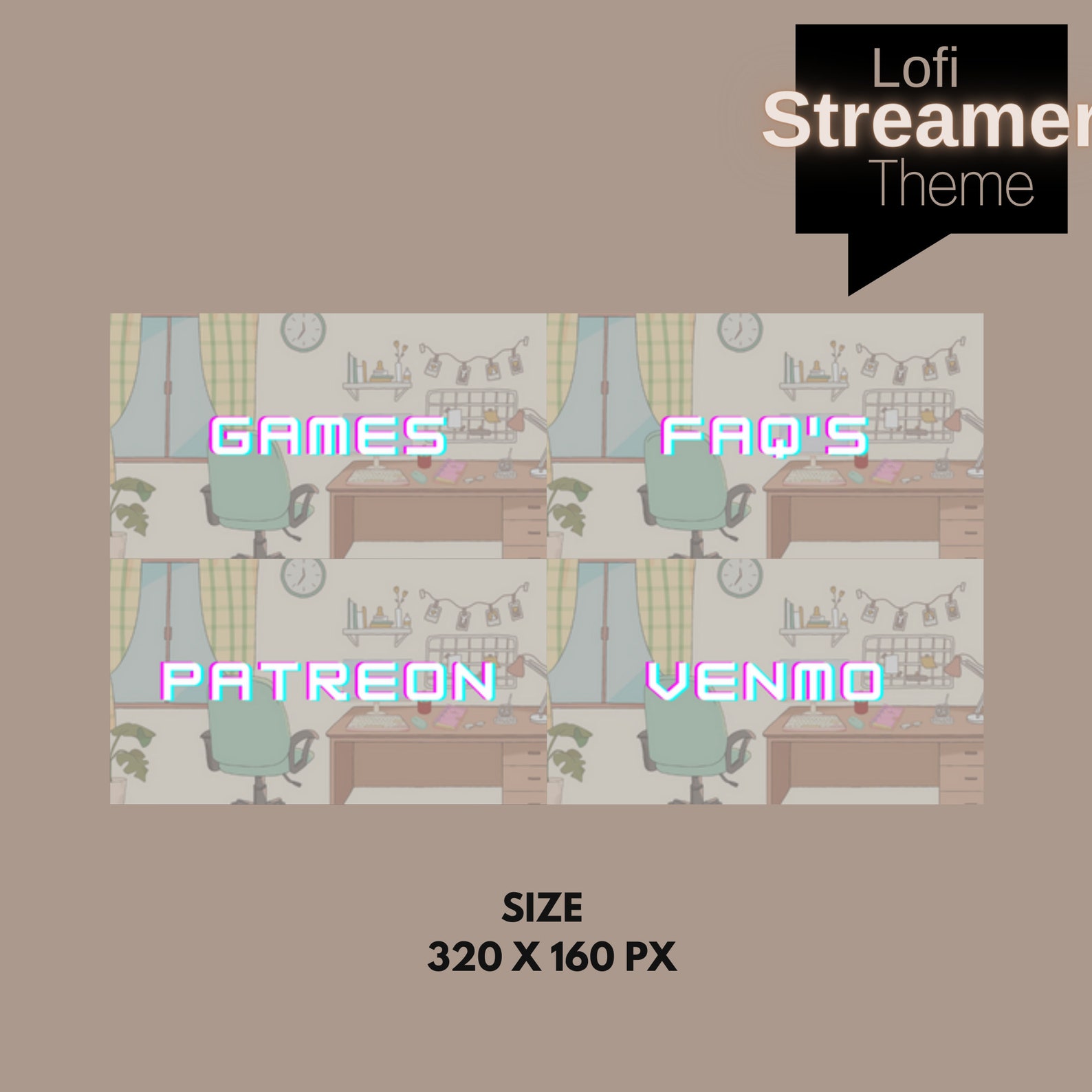 30 X Stream Panels | Simple, Lofi Streamer, Twitch Streamer Graphic ...