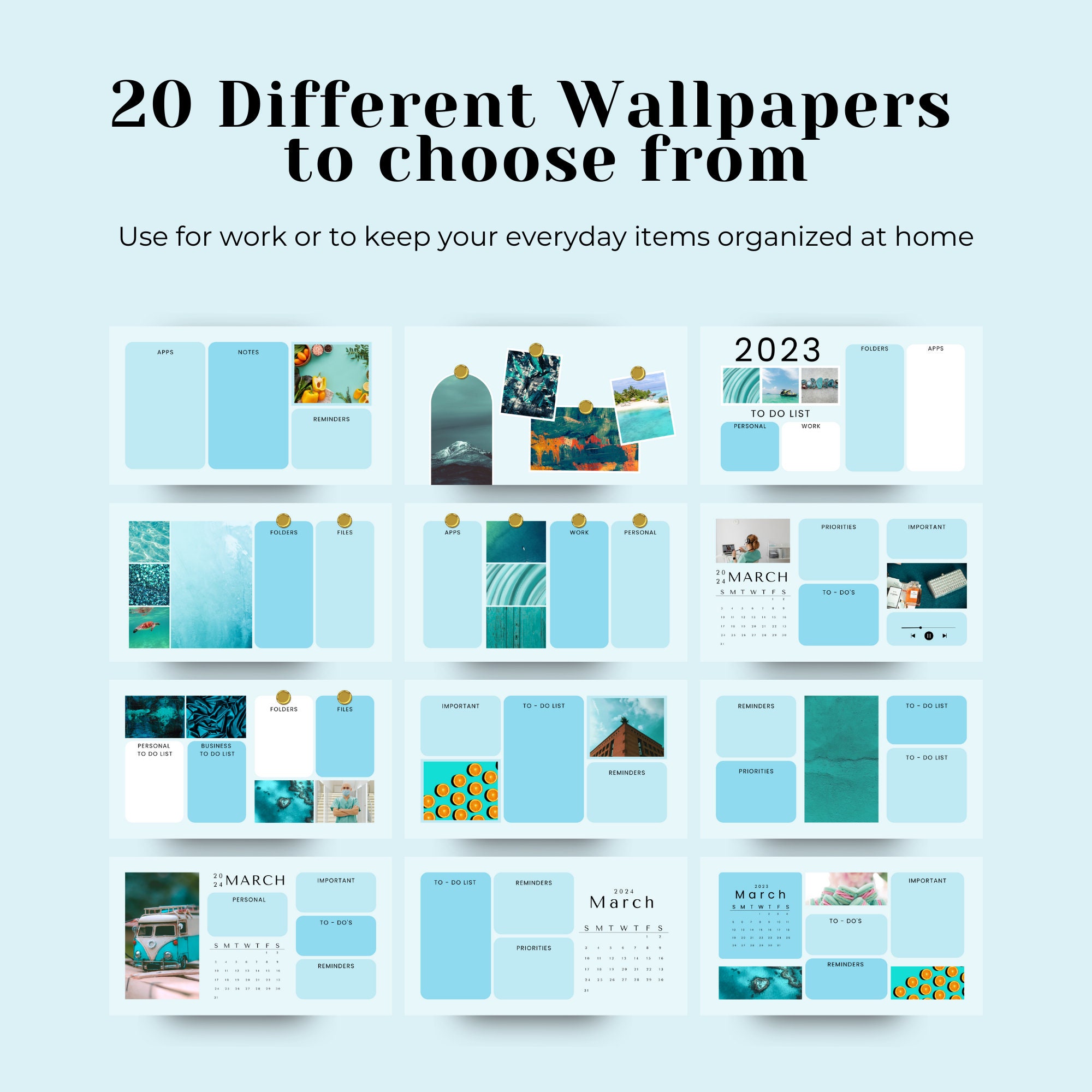 Productivity Desktop Calendar Wallpaper, Instant Download, Minimalist ...