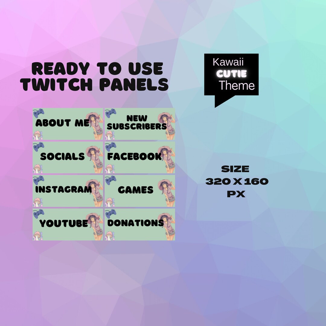 30 X Stream Panels | Simple, Kawaii Streamer, Twitch Streamer Graphic ...