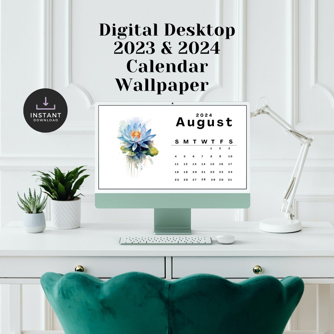 Desktop Calendar Wallpaper Instant Download Minimalist - Etsy