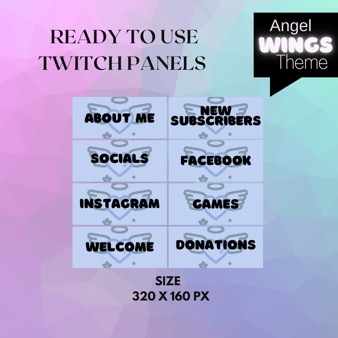 30 X Stream Panels | Simple, Angel Wings Streamer, Twitch Streamer ...
