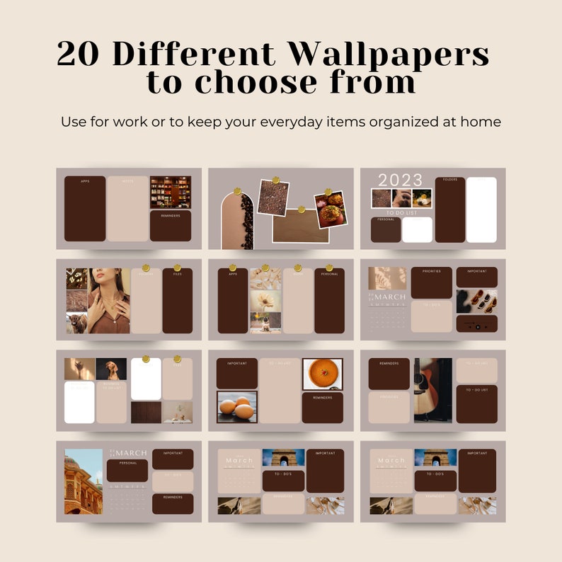 Productivity Desktop Calendar Wallpaper Instant Download - Etsy