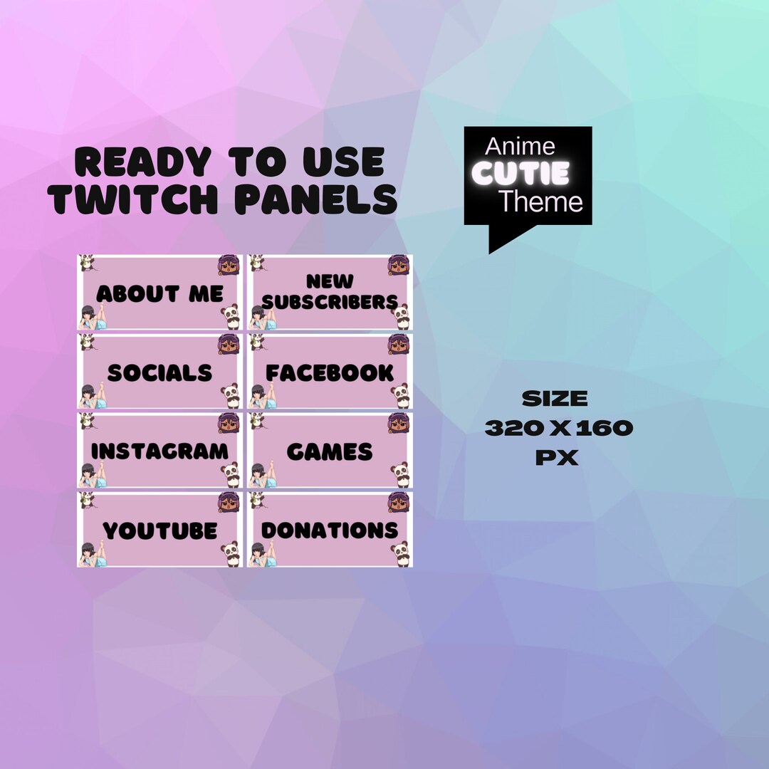 30 X Stream Panels | Simple, Anime Streamer, Twitch Streamer Graphic ...