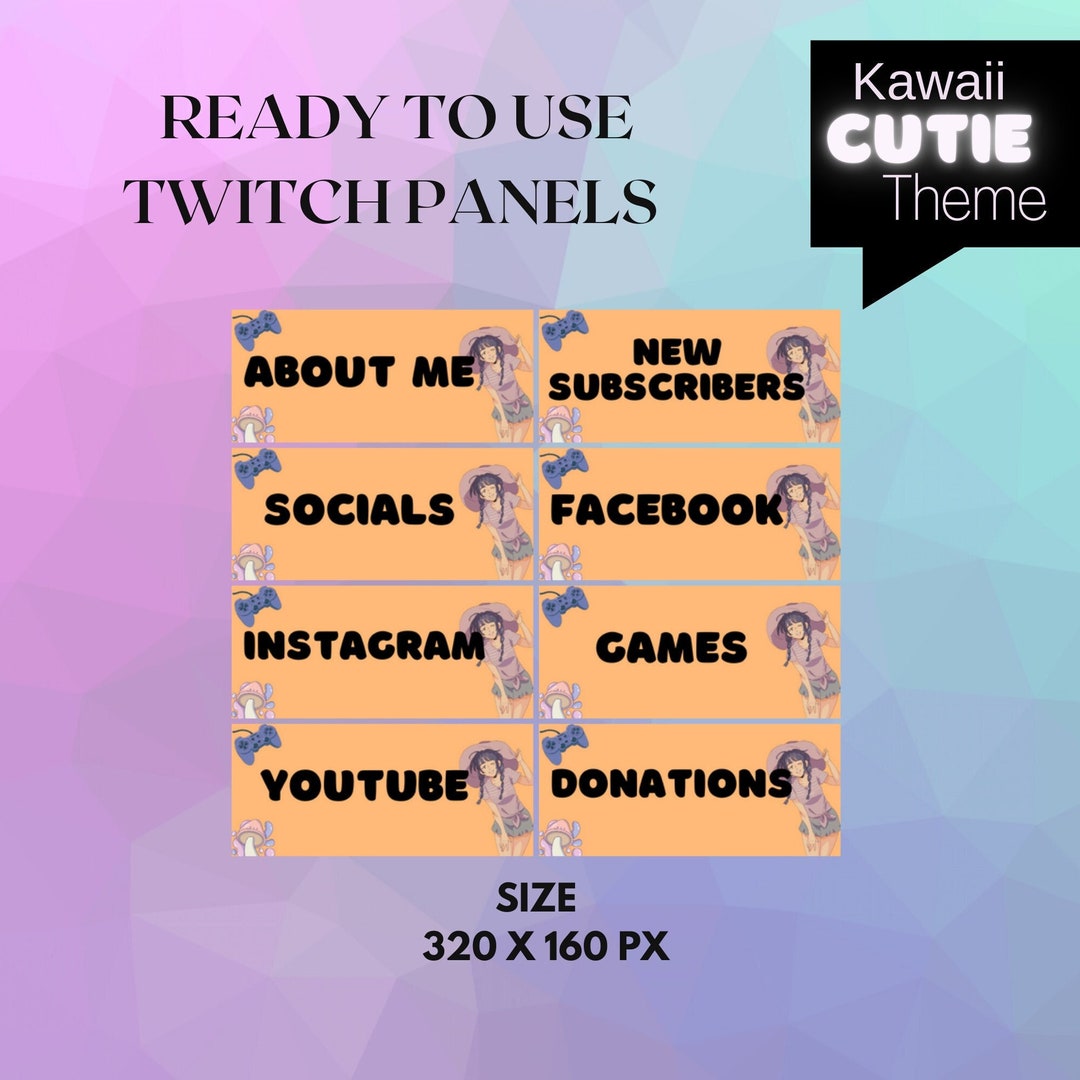 30 X Stream Panels | Simple, Kawaii Streamer, Twitch Streamer Graphic ...