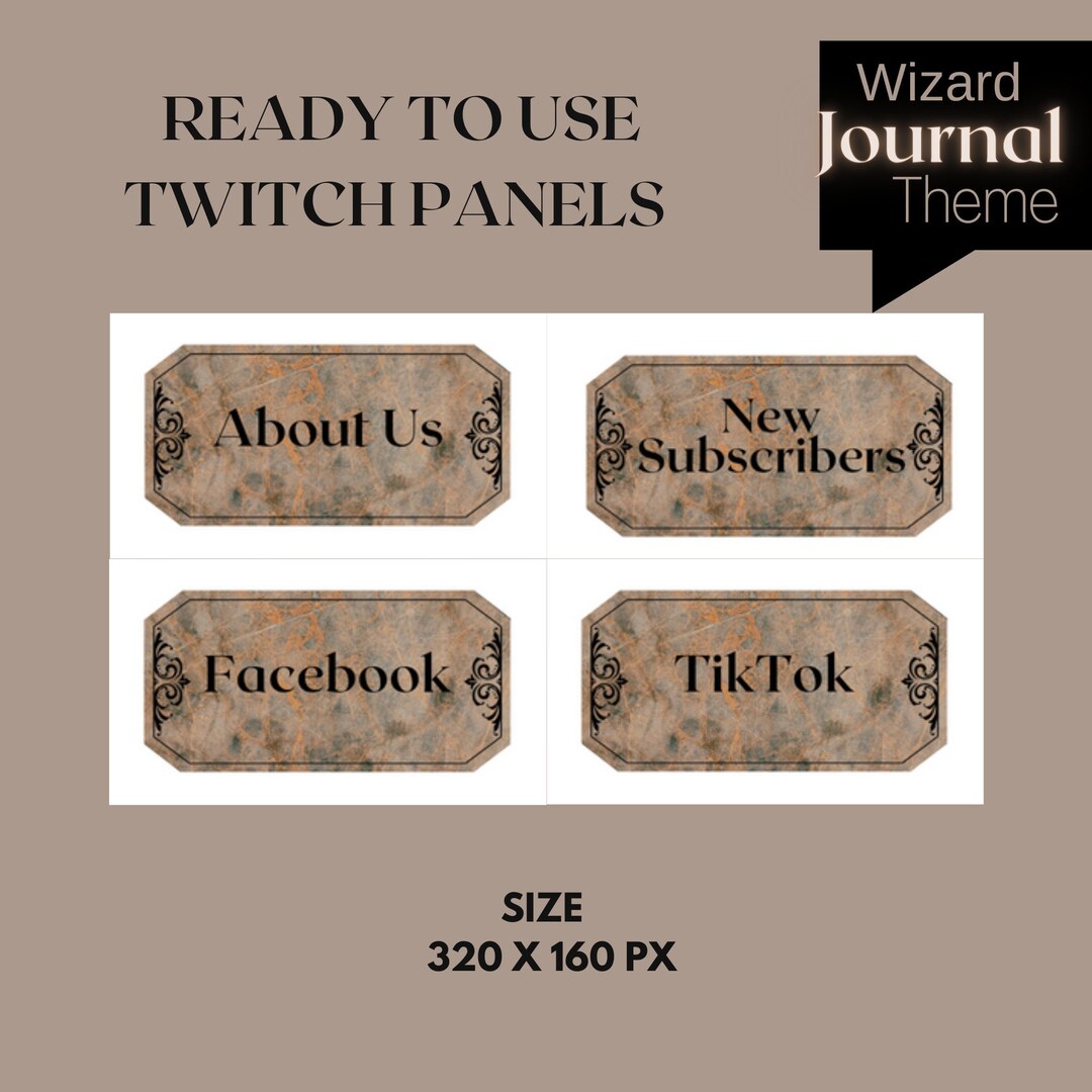 30 X Stream Panels Simple, Wizard Theme Streamer, Twitch Graphic Twitch ...