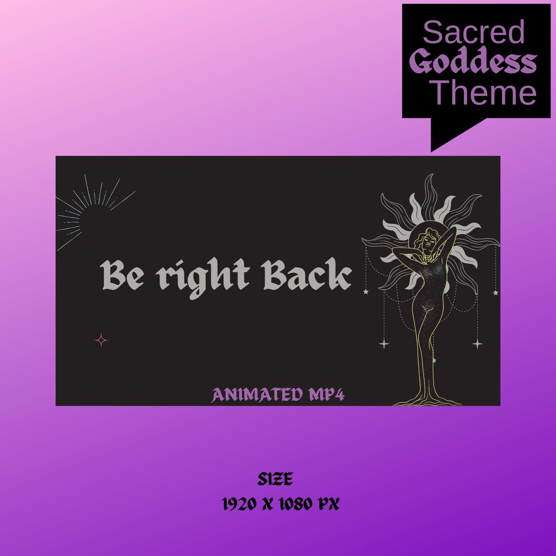 Animated Twitch Overlay Sacred Goddess Scene Streaming Bundle Be Right Back, Offline Overlays ...