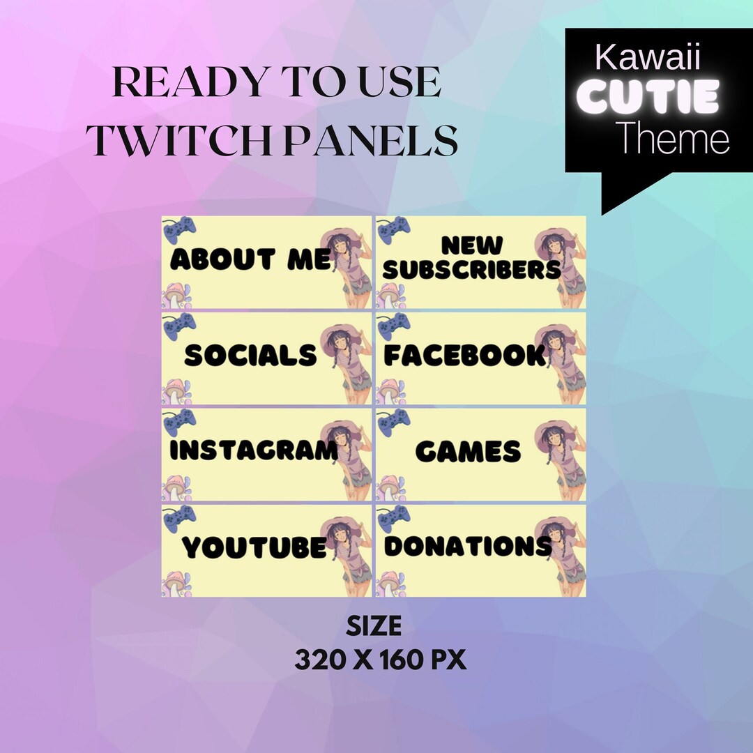 30 X Stream Panels | Simple, Kawaii Streamer, Twitch Streamer Graphic ...