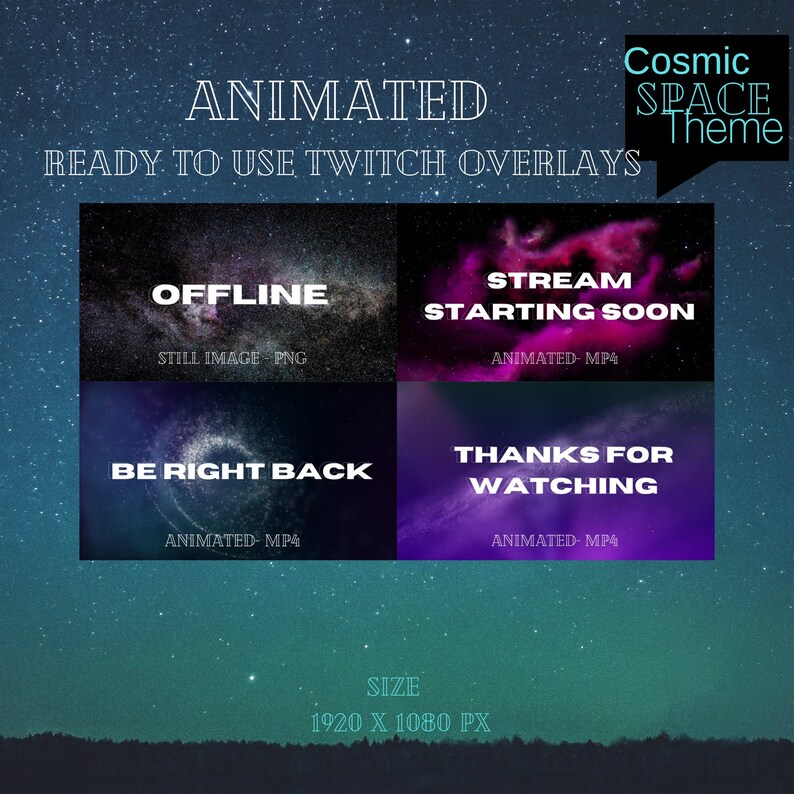 Twitch Animated Overlay Cosmic Stream Stream Overlay - Etsy