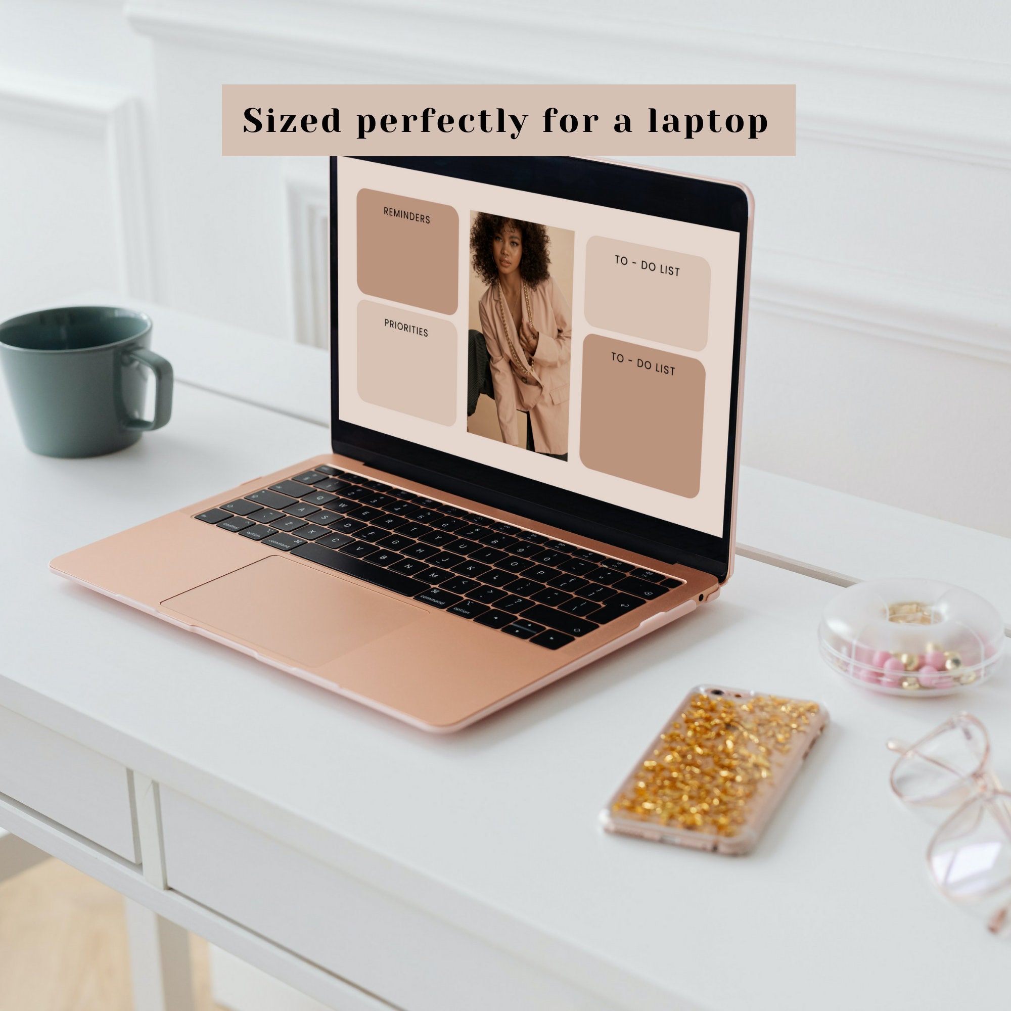 Productivity Desktop Calendar Wallpaper, Instant Download, Minimalist ...