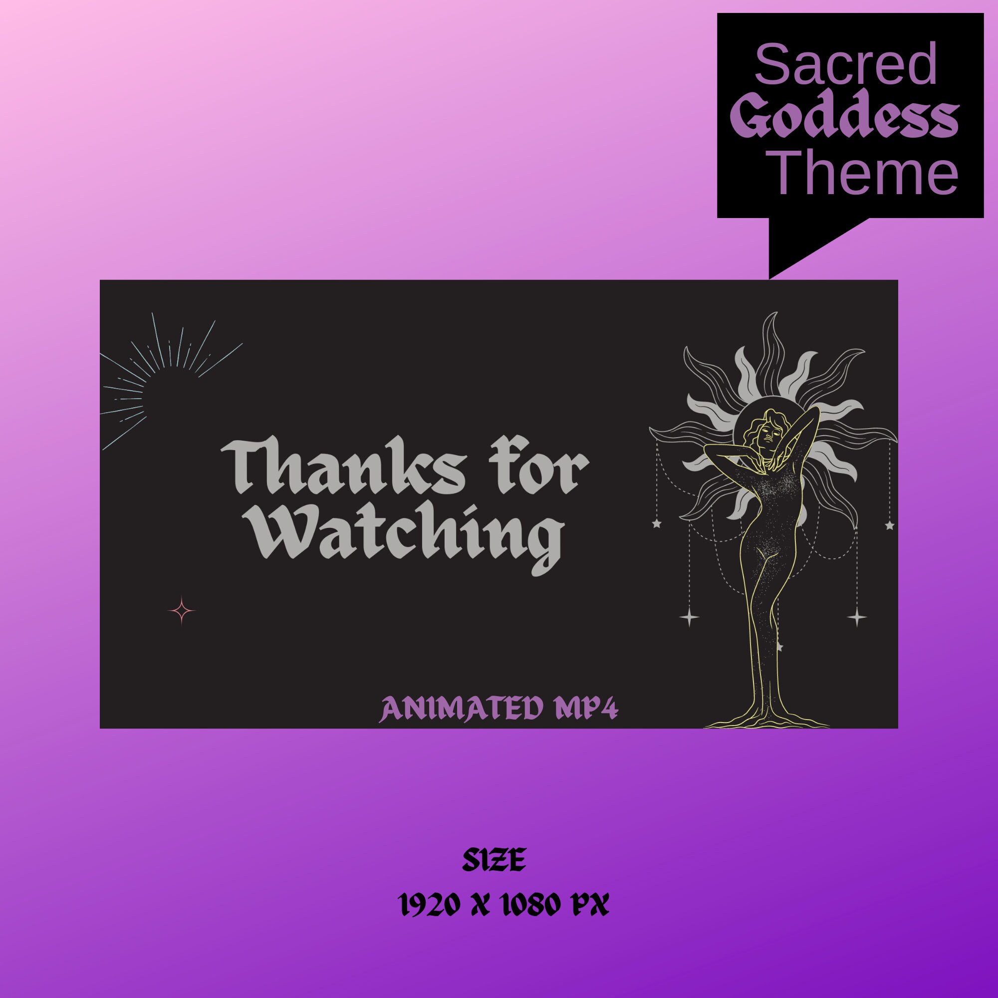 Animated Twitch Overlay Sacred Goddess Scene Streaming Bundle Be Right Back, Offline Overlays ...
