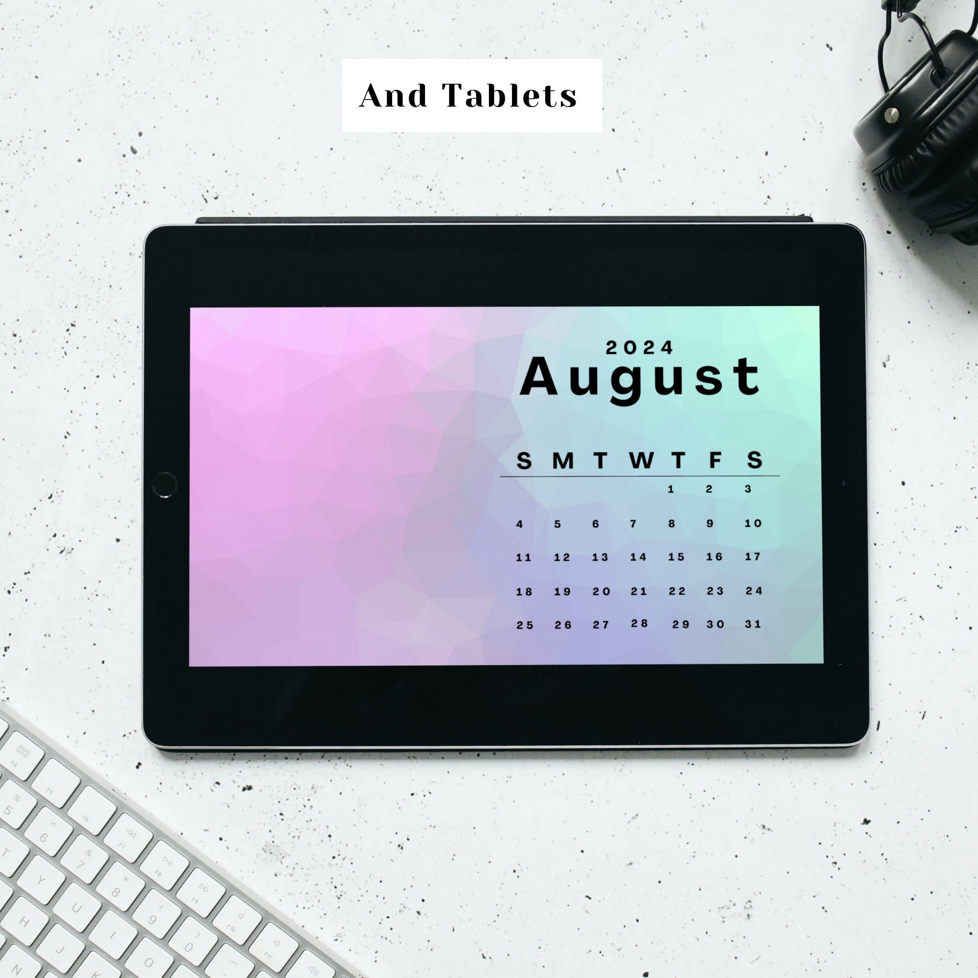 Desktop Calendar Wallpaper, Instant Download, Minimalist Digital ...