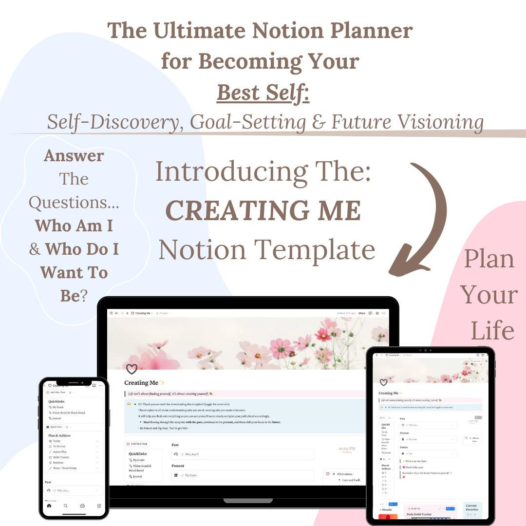 Personal Growth Notion Template | Journal, Achieve Goals & Plan Your ...