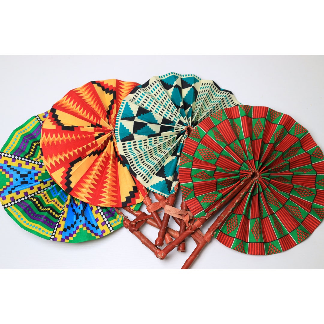 Kente African Cloth Colorful Hand Fan for Personal Use/ Home Decor - Etsy