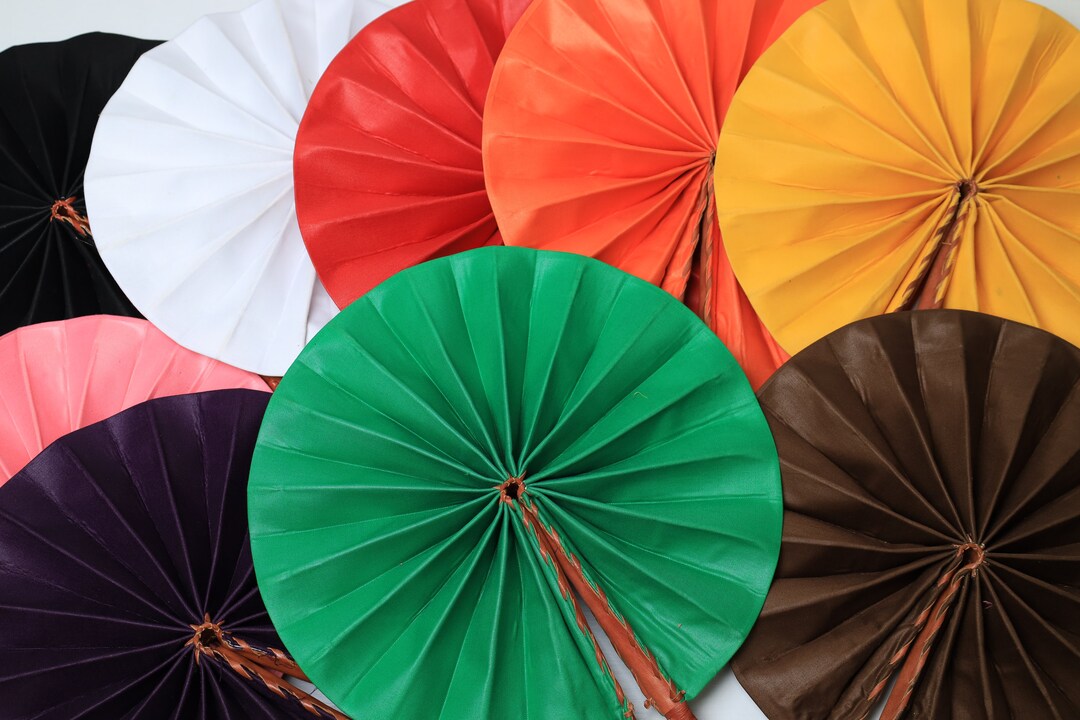 Bright Plain African Cloth Colorful Hand Fan for Personal Use/ Home ...