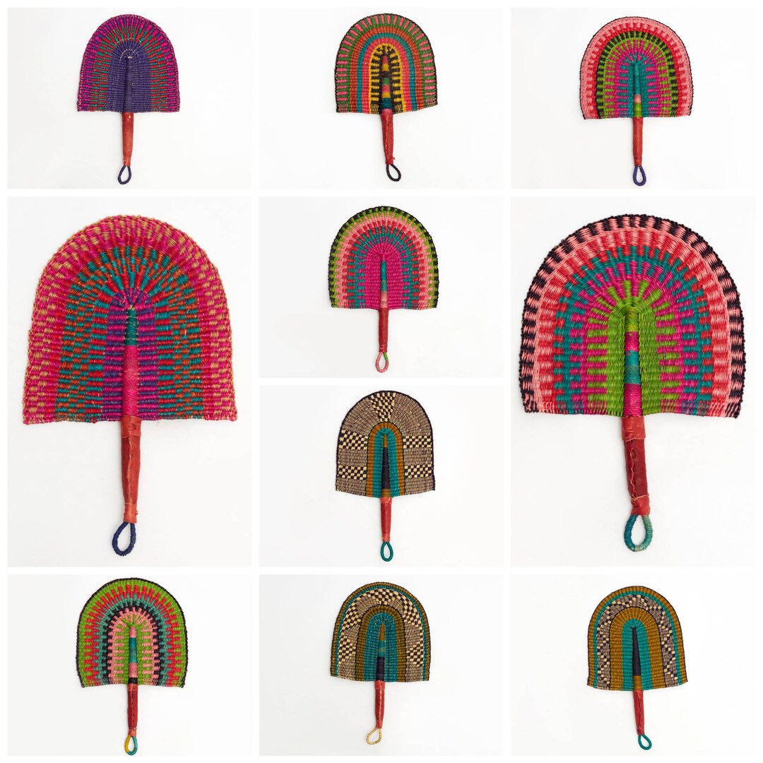 Straw Woven African Colorful Hand Fan for Personal Use/gifts/ Home ...
