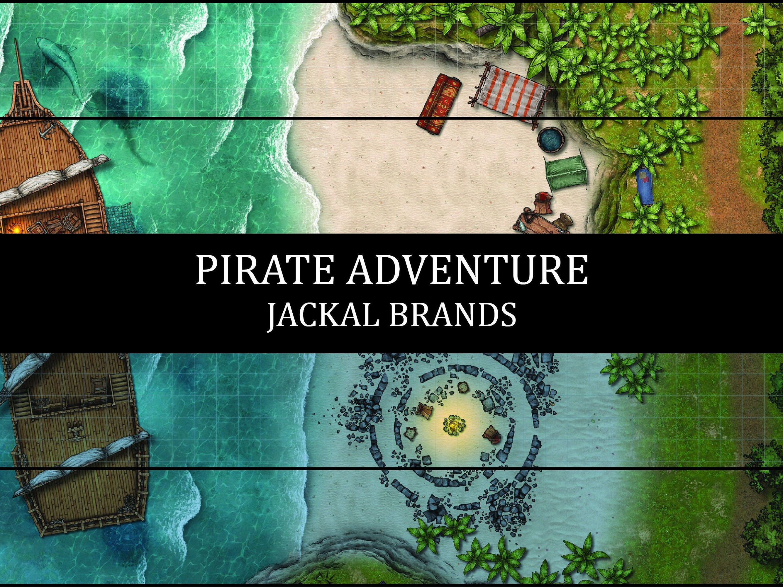 Pirate Adventure Map Bundle 2K, 5 Battle Maps Day and Night, Dnd Map ...