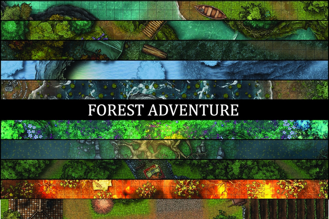 Forest Adventure Map Bundle 2K, 10 Battle Maps (day and Night), Dnd Map ...