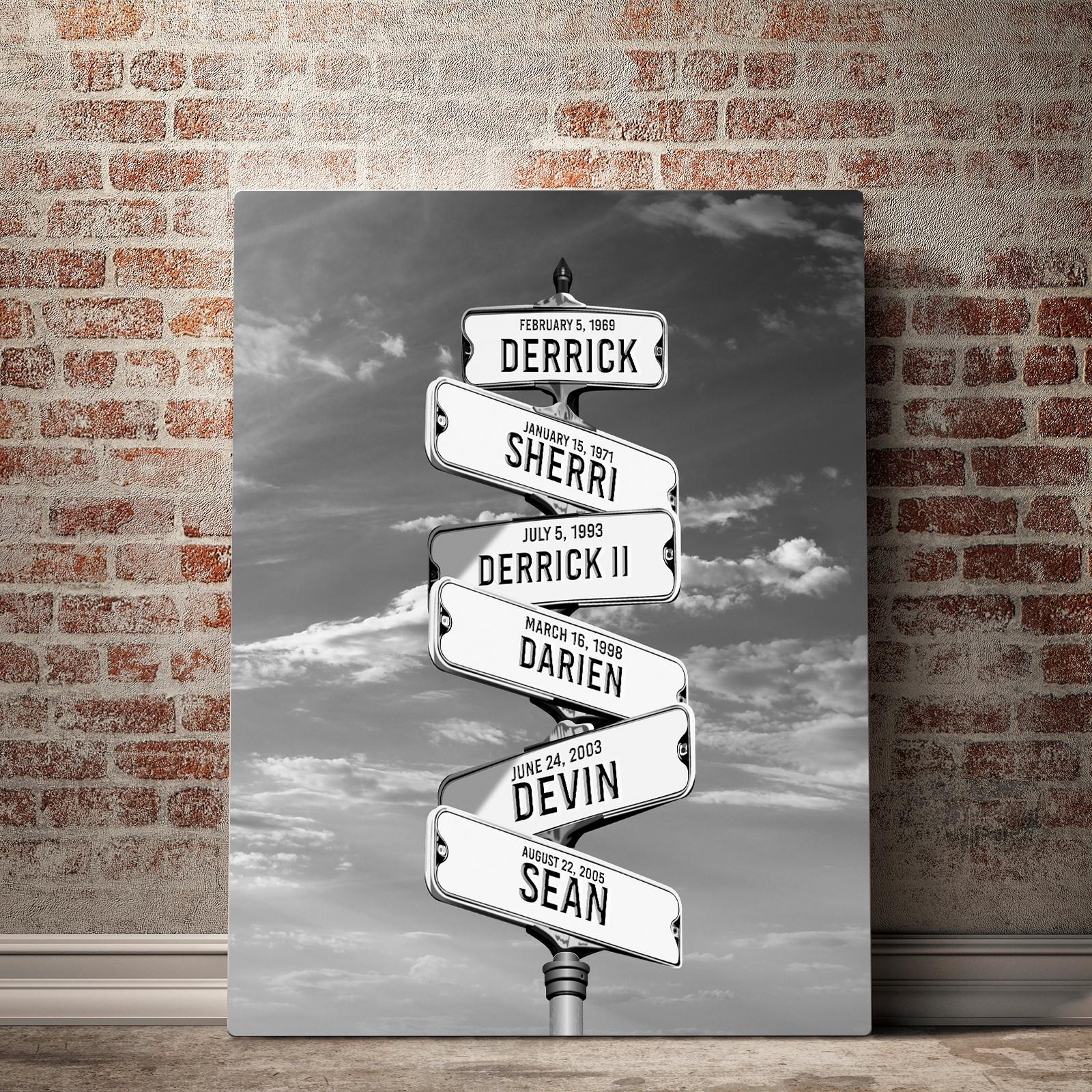 Personalized Family Names Date of Birth Mothers Day Street Sign Premium ...