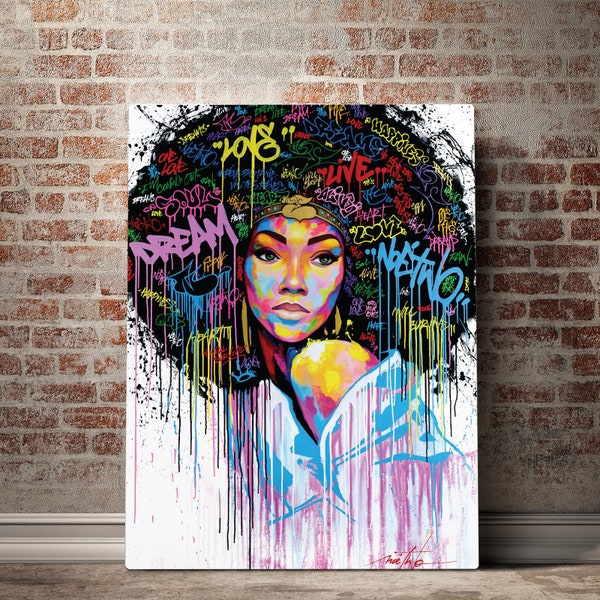Black Woman Afro Graffiti - Etsy