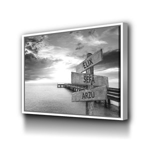Personalized Family Street Sign Multi-name Custom Canvas Wall Art ...